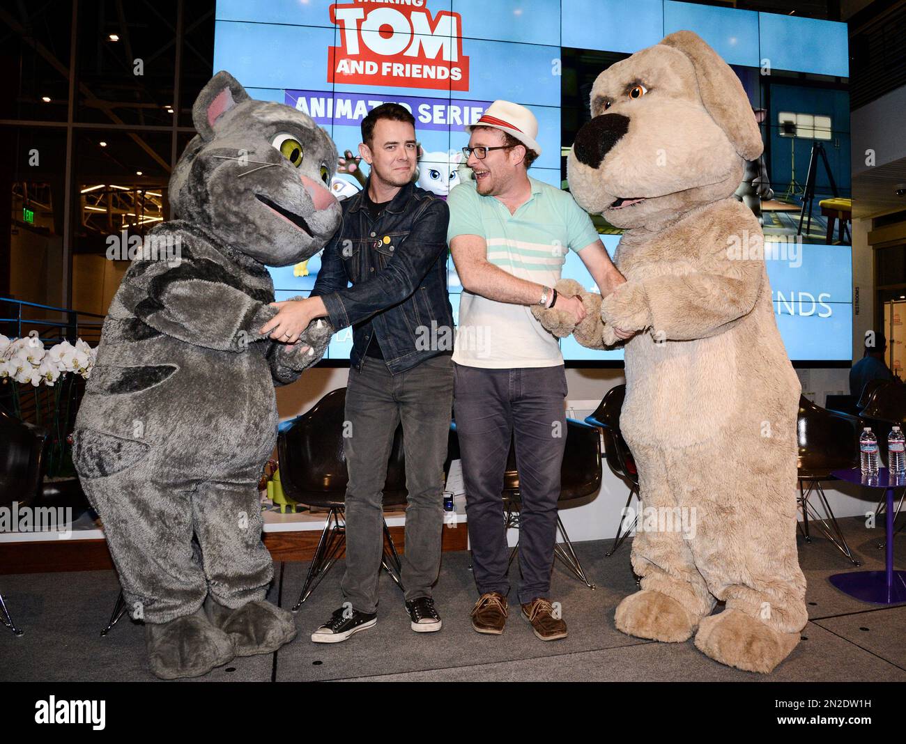 IMAGE DISTRIBUTED FOR OUTFIT7 - Actor Colin Hanks, left center, and ...