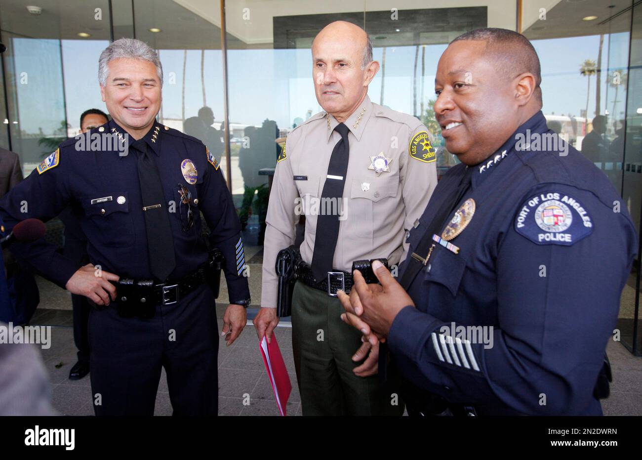 FILE - This April 25, 2011, file photo shows, from left, Los Angeles ...