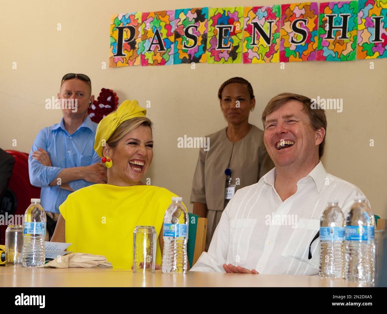 King Willem-Alexander and Queen Maxima of the Netherlands laugh at a ...