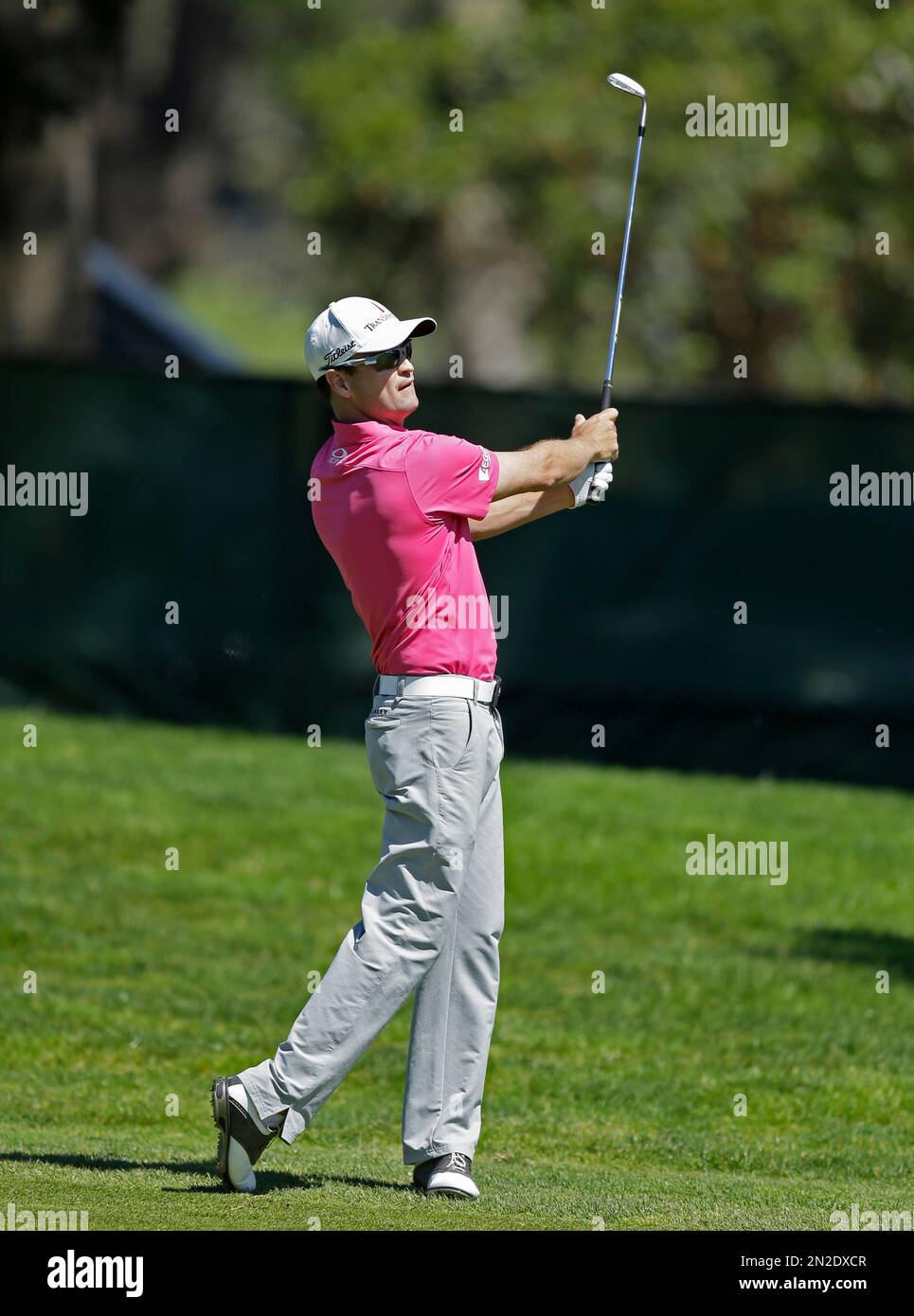 Zach Johnson hits the fourth of TPC Harding Park during round-robin ...