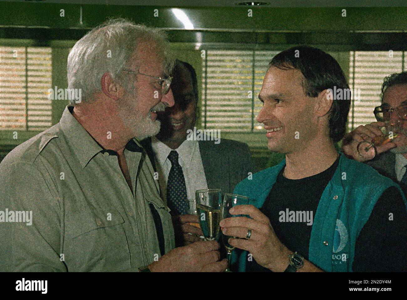Dr. Heinrich Rohrer from Switzerland, right, and Dr. Gerd Binnig of ...
