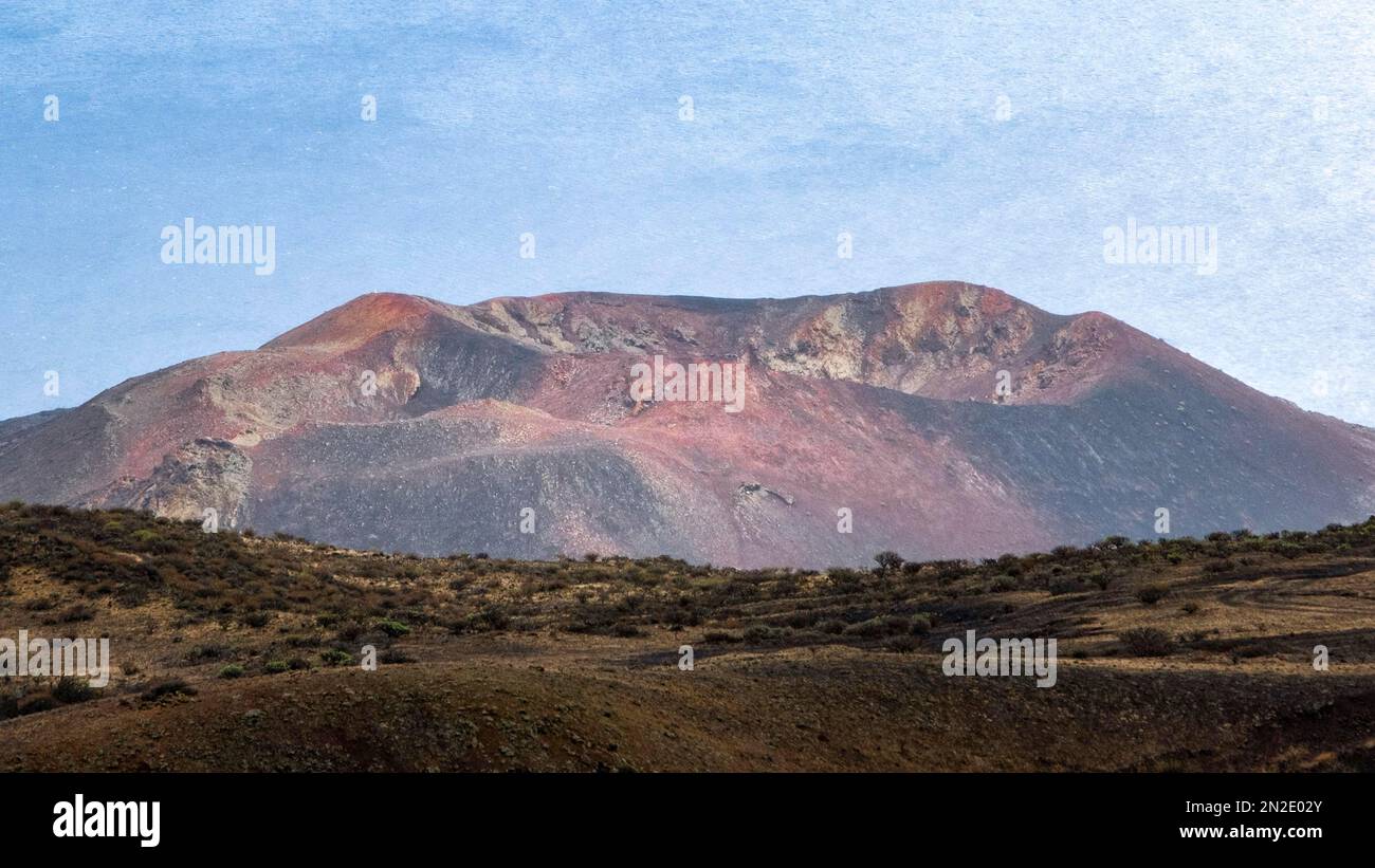 Typical volcanic landscape in front of the sea, El Hierro, Canary ...