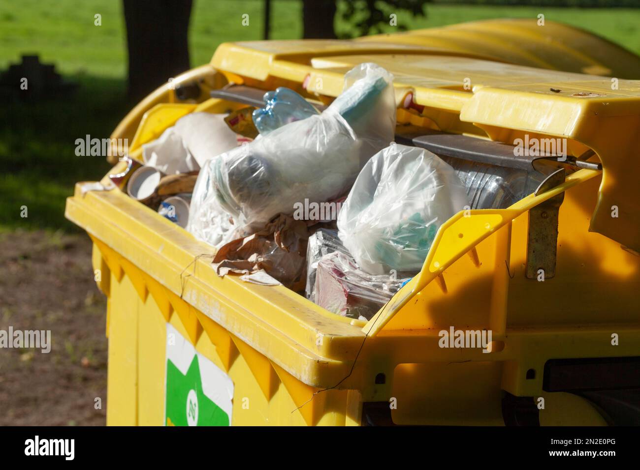 Yellow bin for plastic waste, waste separation, Germany Stock Photo - Alamy