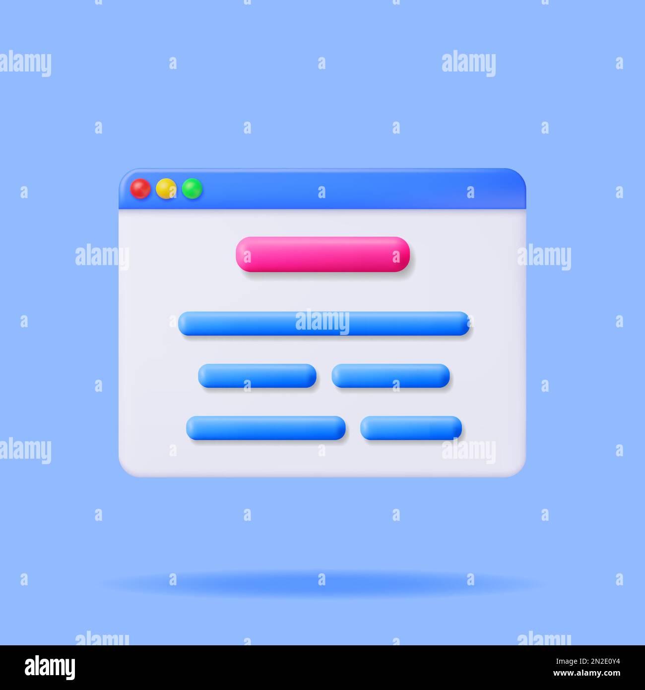 3D Browser Window with Web Page Stock Vector Image & Art - Alamy