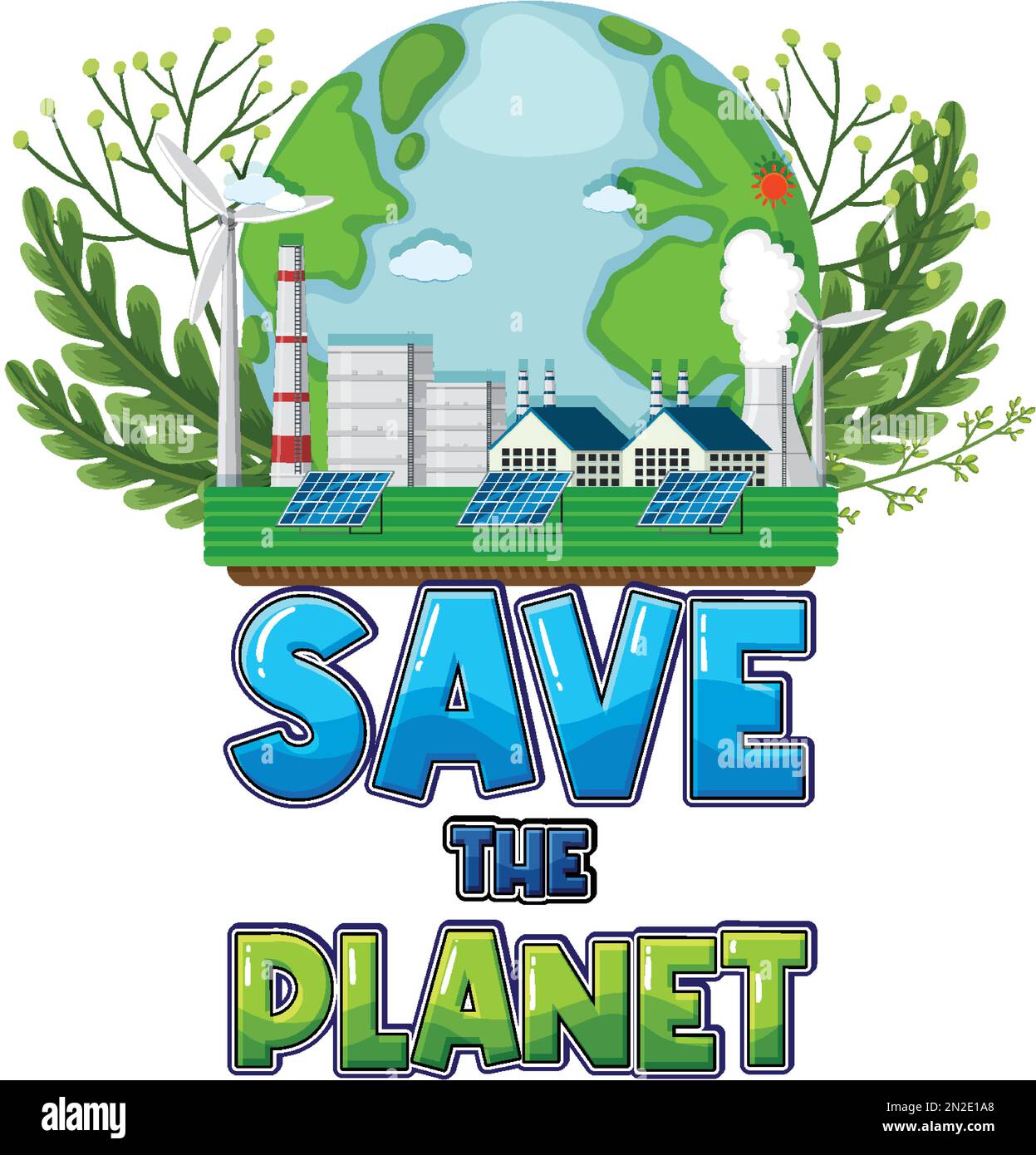 Save the earth banner design illustration Stock Vector Image & Art - Alamy