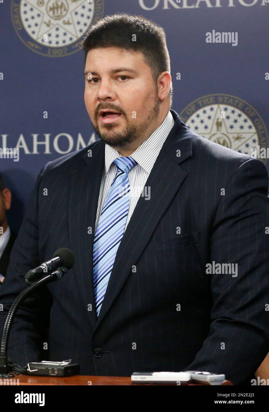 Oklahoma state Sen. Ralph Shortey, R-Oklahoma City, speaks at a news ...