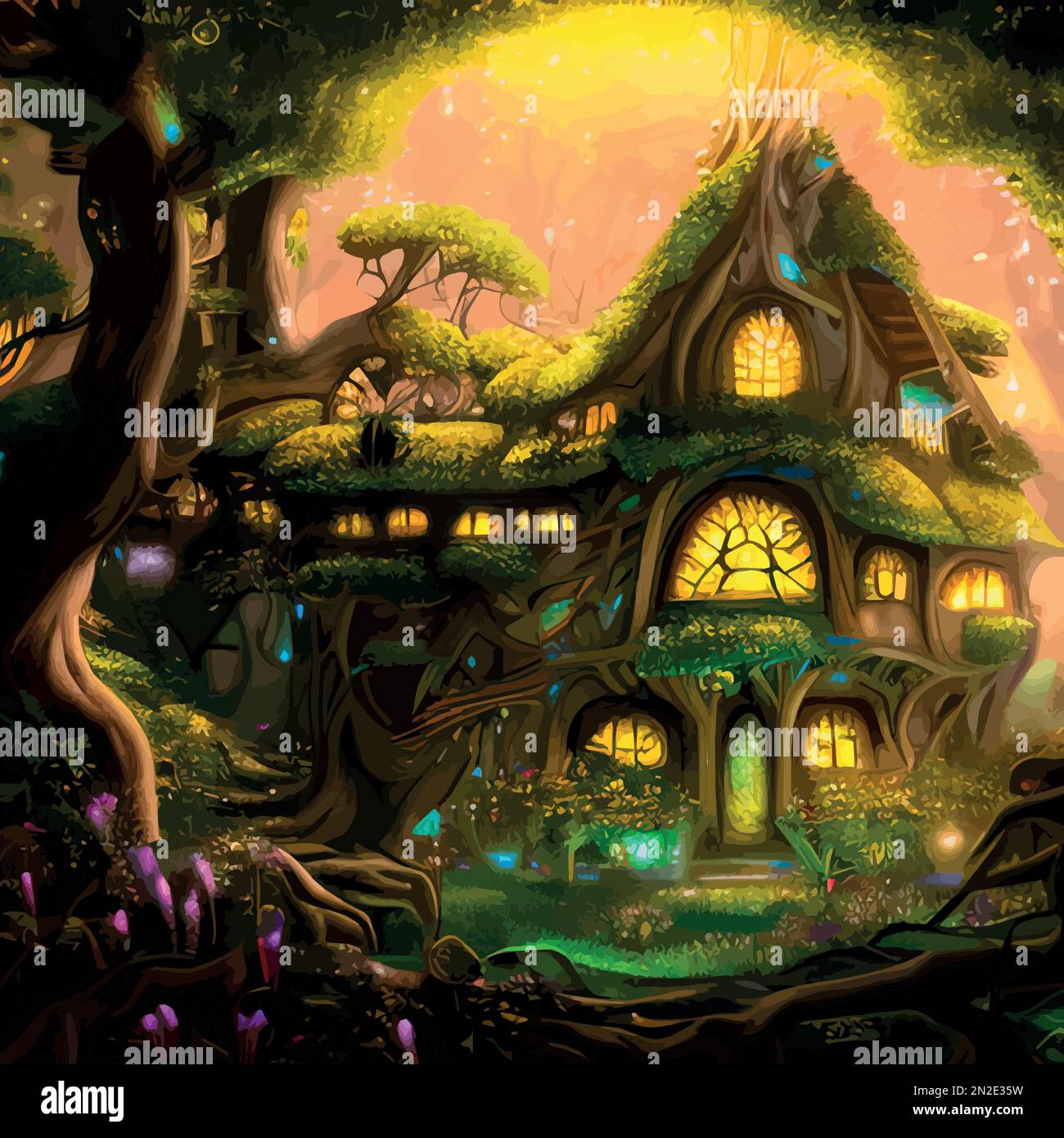 Family building treehouse Stock Vector Images - Alamy