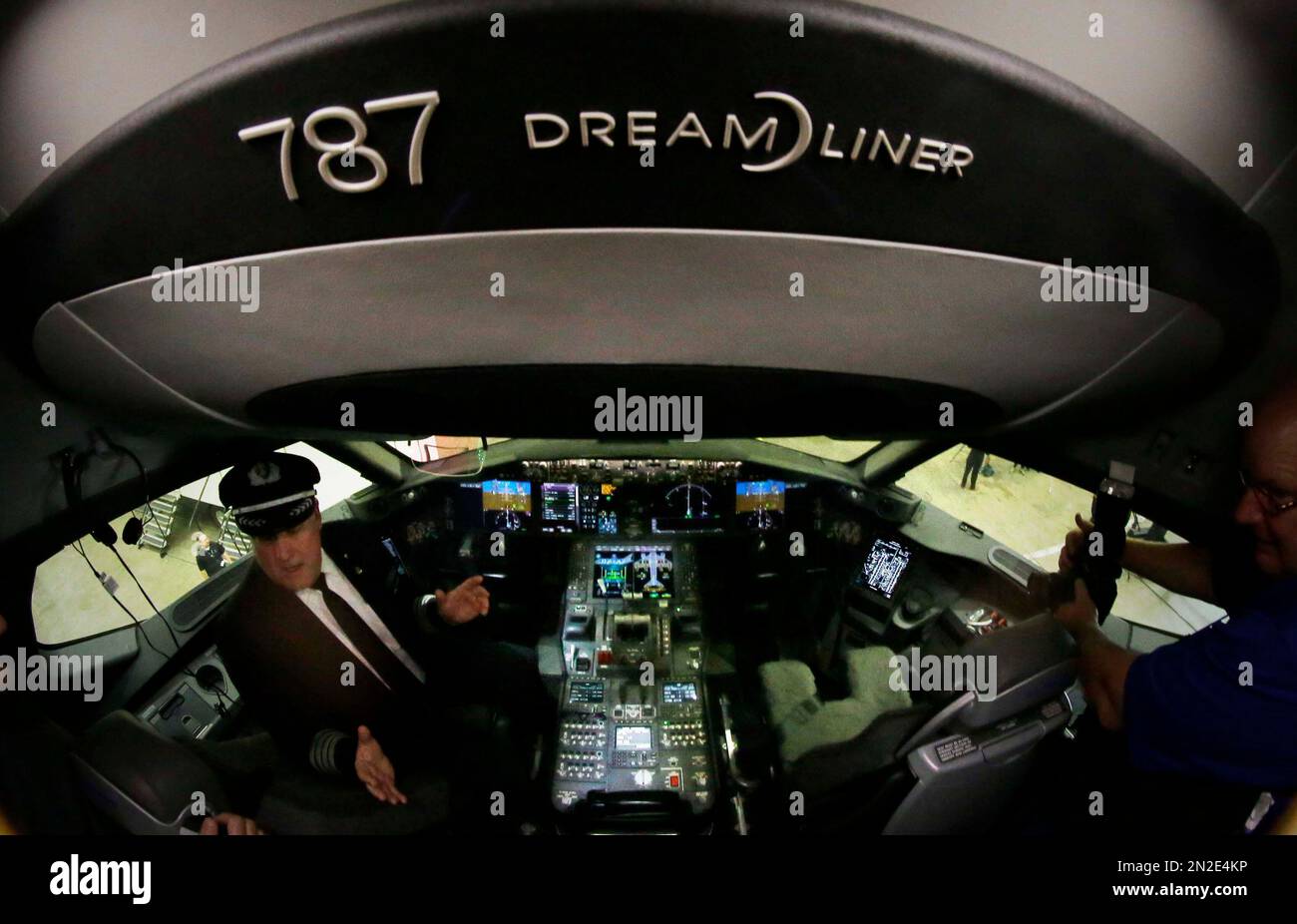 Captain Bruce Johnson explains the cockpit instruments of American ...