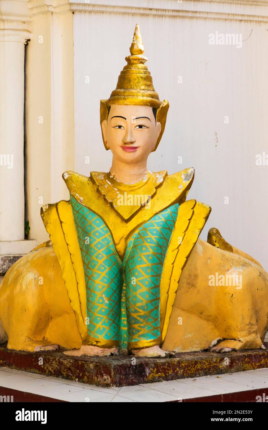 Mythical creatures, Shwedagon Pagoda, Yangon, Myanmar, Yangon, Myanmar ...