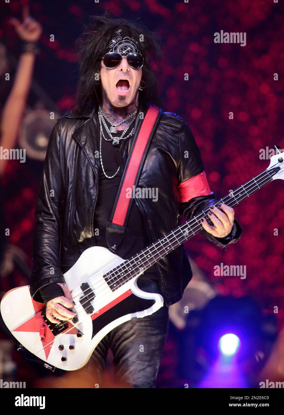 Nikki Sixx of Motley Crue performs in concert with the band Sixx:A.M ...