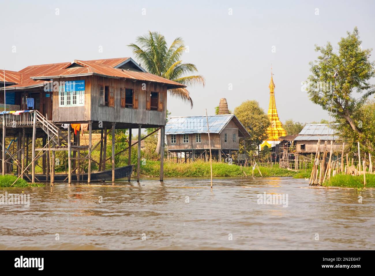 Lake houses, Inle Lake, Myanmar, Inle Lake, Myanmar Stock Photo - Alamy
