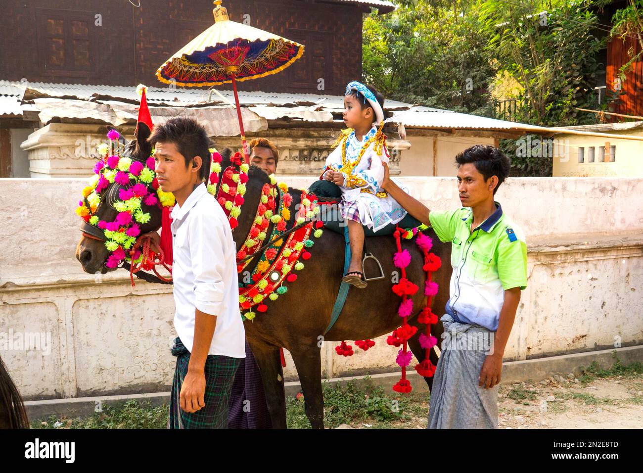 Magnificent procession in front of ordination ceremony in Sagain ...