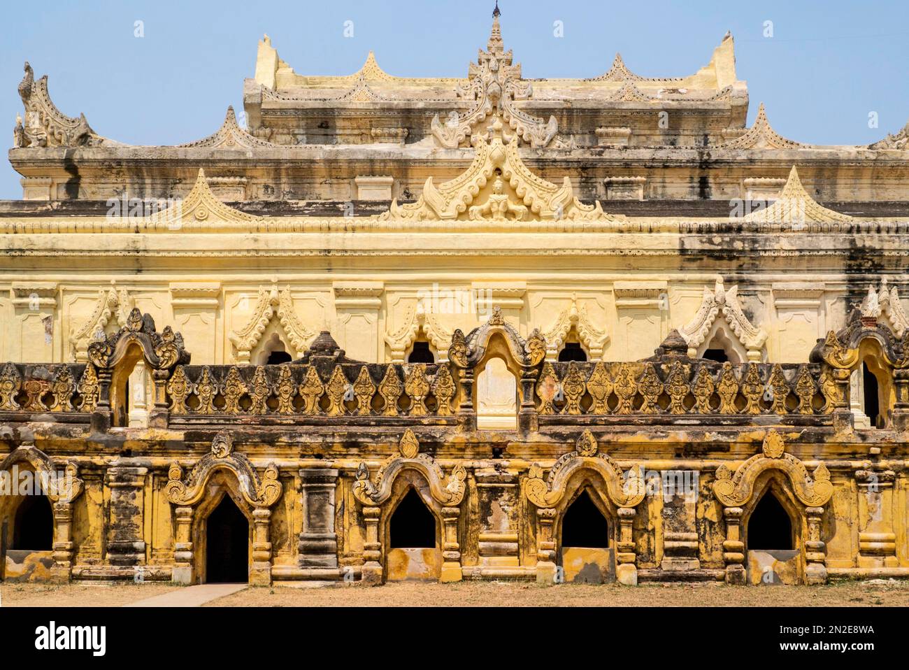 Maha Aungmye Bonzan Monastery built of bricks and stucco, Inwa, Myanmar ...