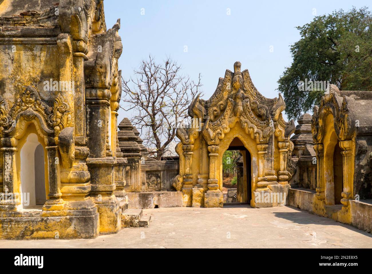 Maha Aungmye Bonzan Monastery built of bricks and stucco, Inwa, Myanmar ...