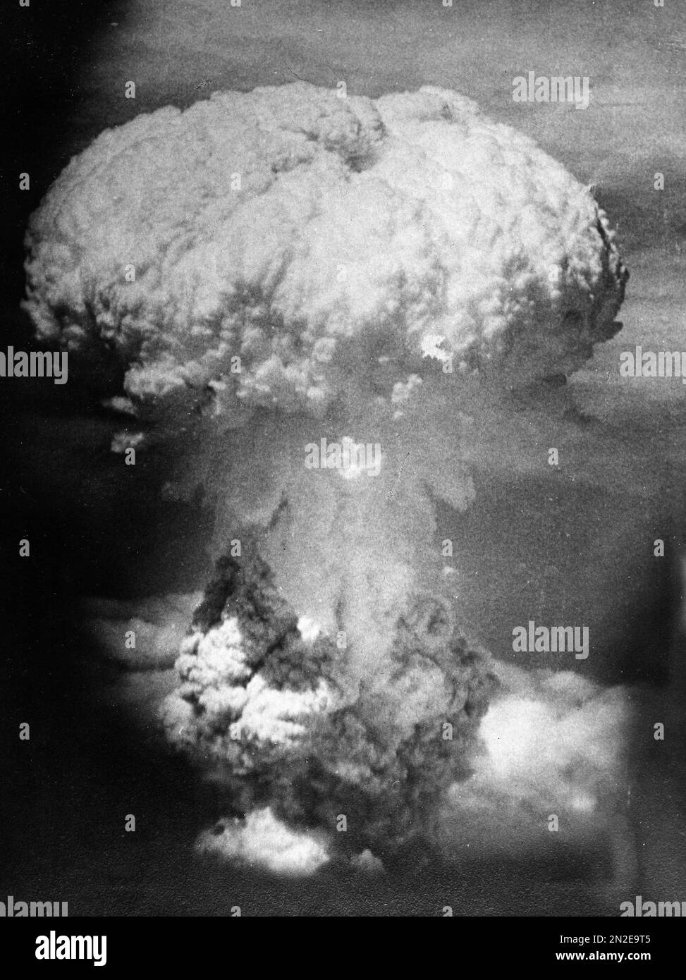 In this photo provided by the U.S. Army Signal Corps, a column of ...