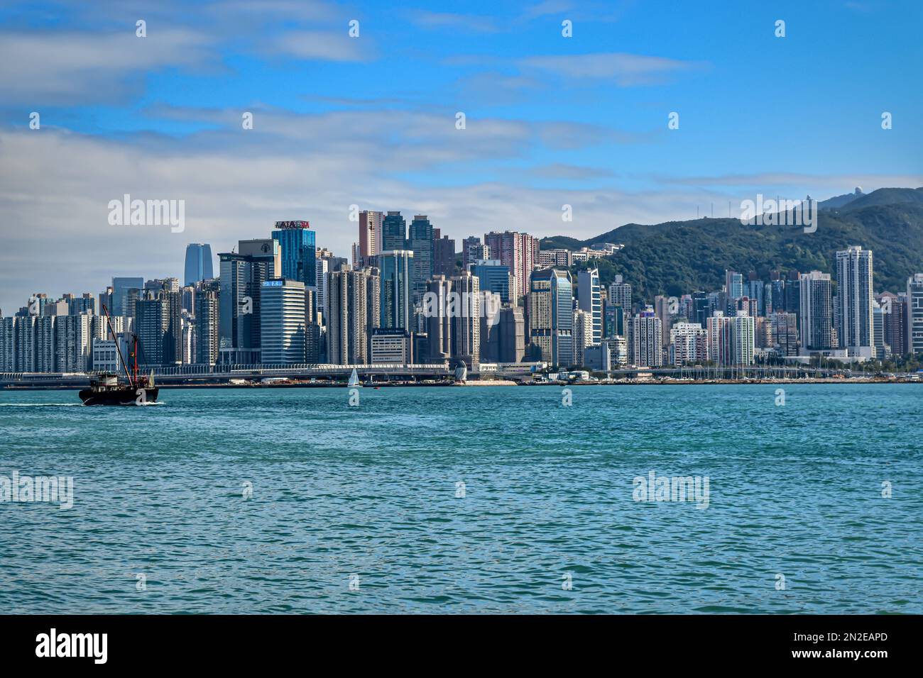 The stunning Hong Kong Harbour, a captivating blend of towering ...