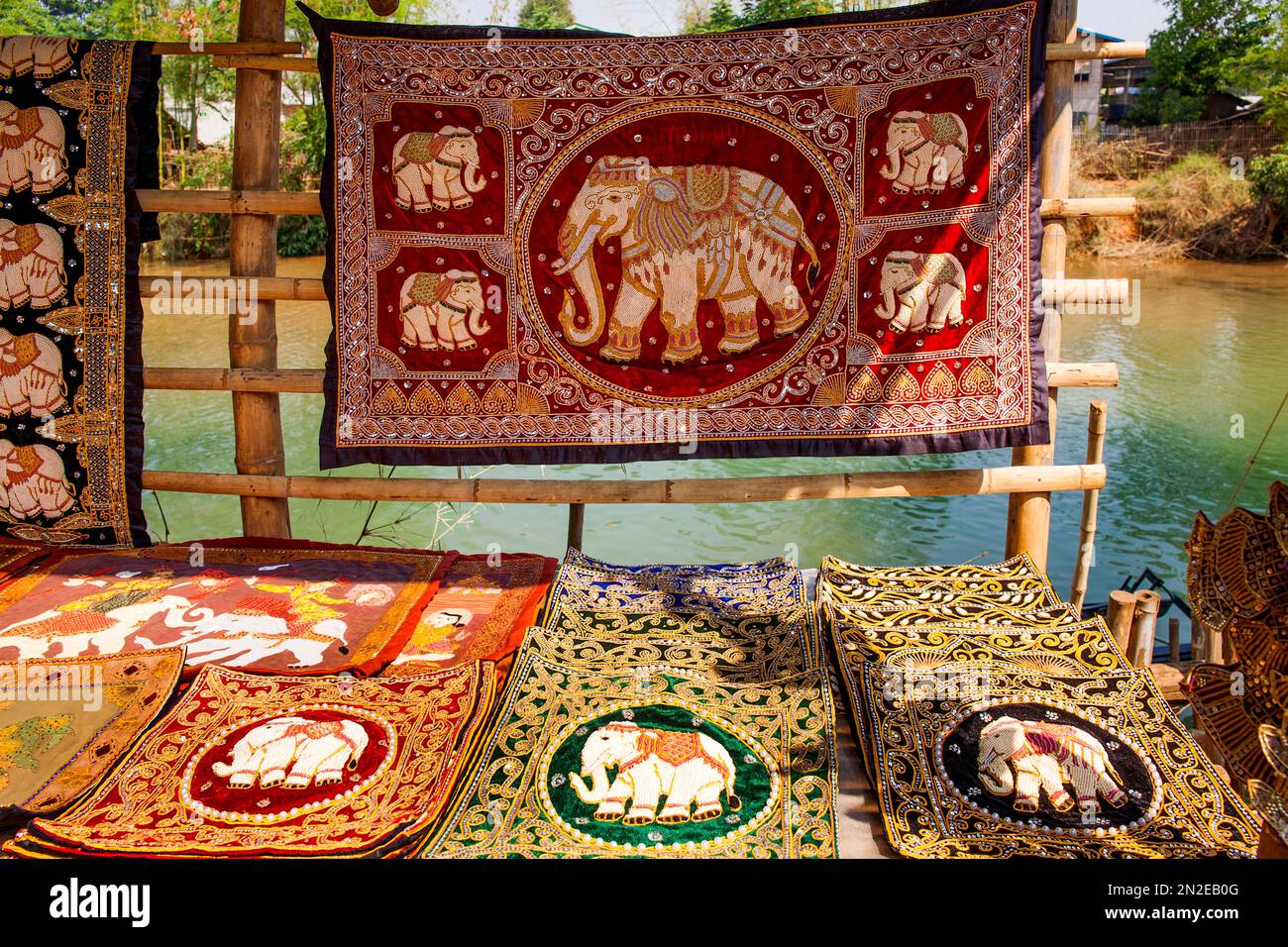 Handmade fabrics, Myanmar, Myanmar Stock Photo - Alamy