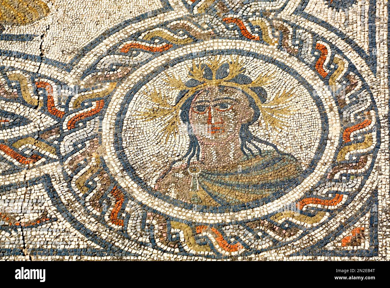 161Mosaic in the dining room of Bacchius, Head of Medusa, Voloubilis ...