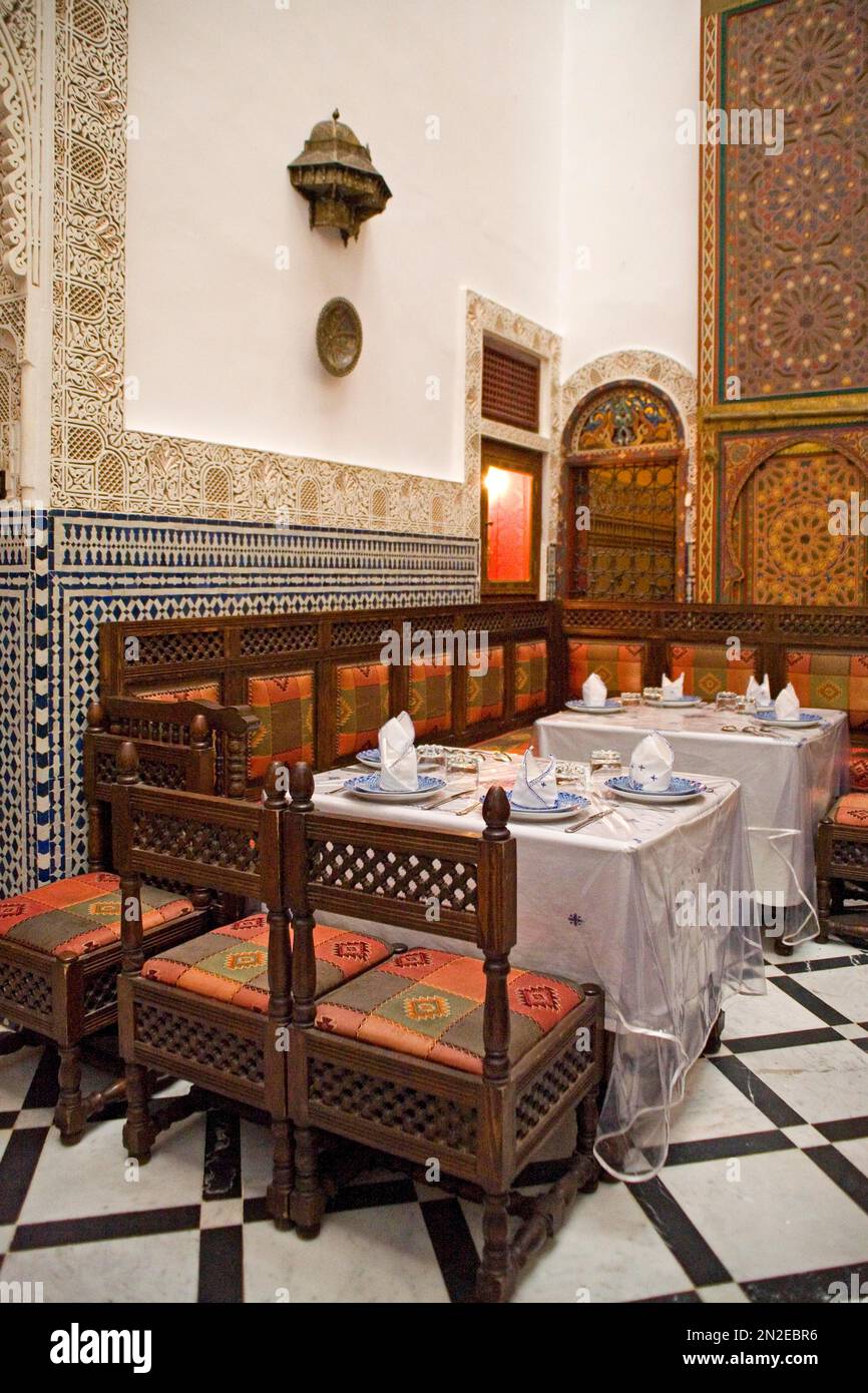 Upscale restaurant in the medina, Fez, Morocco Stock Photo - Alamy