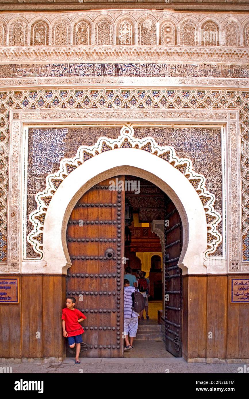 Entrance to an upscale restaurant in the medina, Fez, Morocco Stock ...