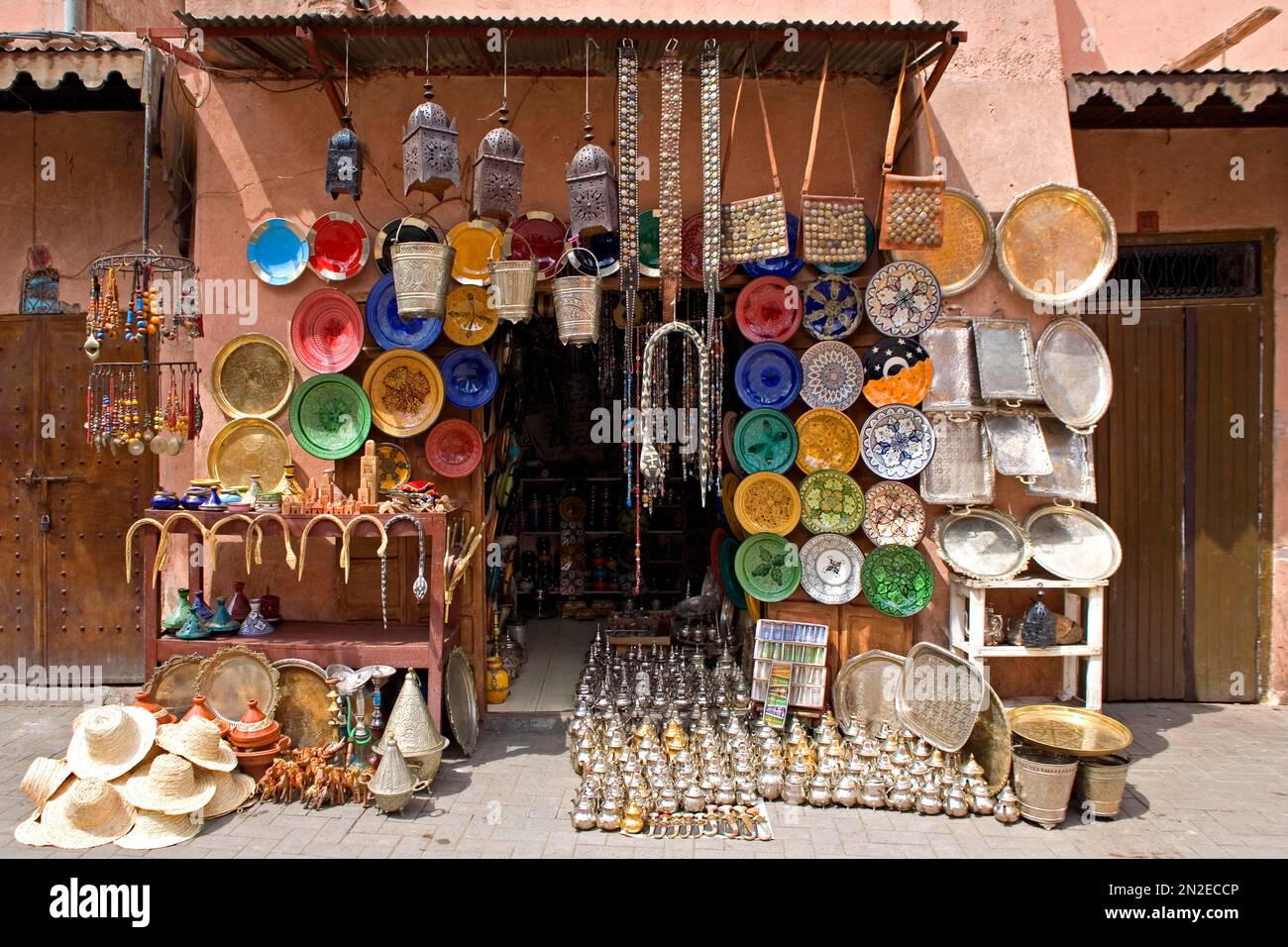Shops in the Marrakech Kasbah, Marrakech, Morocco Stock Photo - Alamy