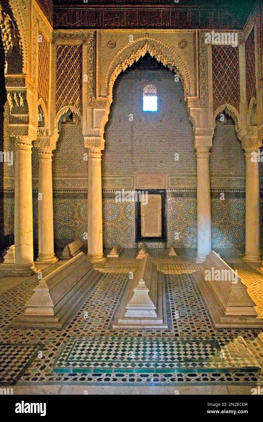 Tombeaux des Saadiens, the Saadian tombs, Marrakech, Morocco Stock ...