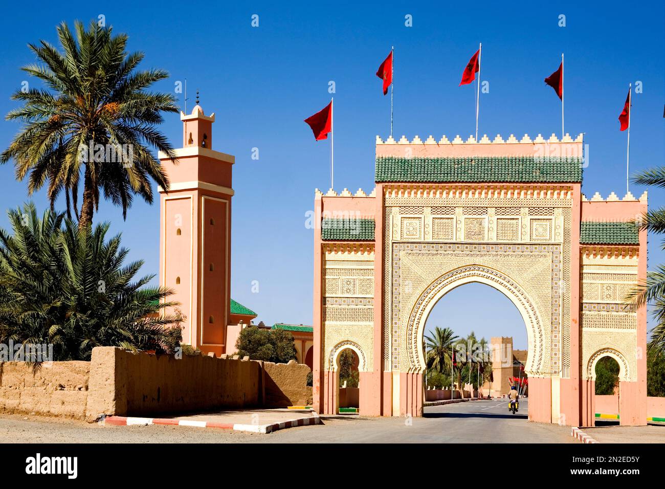 City gate of the desert city of Rissani, Rissani, Morocco Stock Photo ...