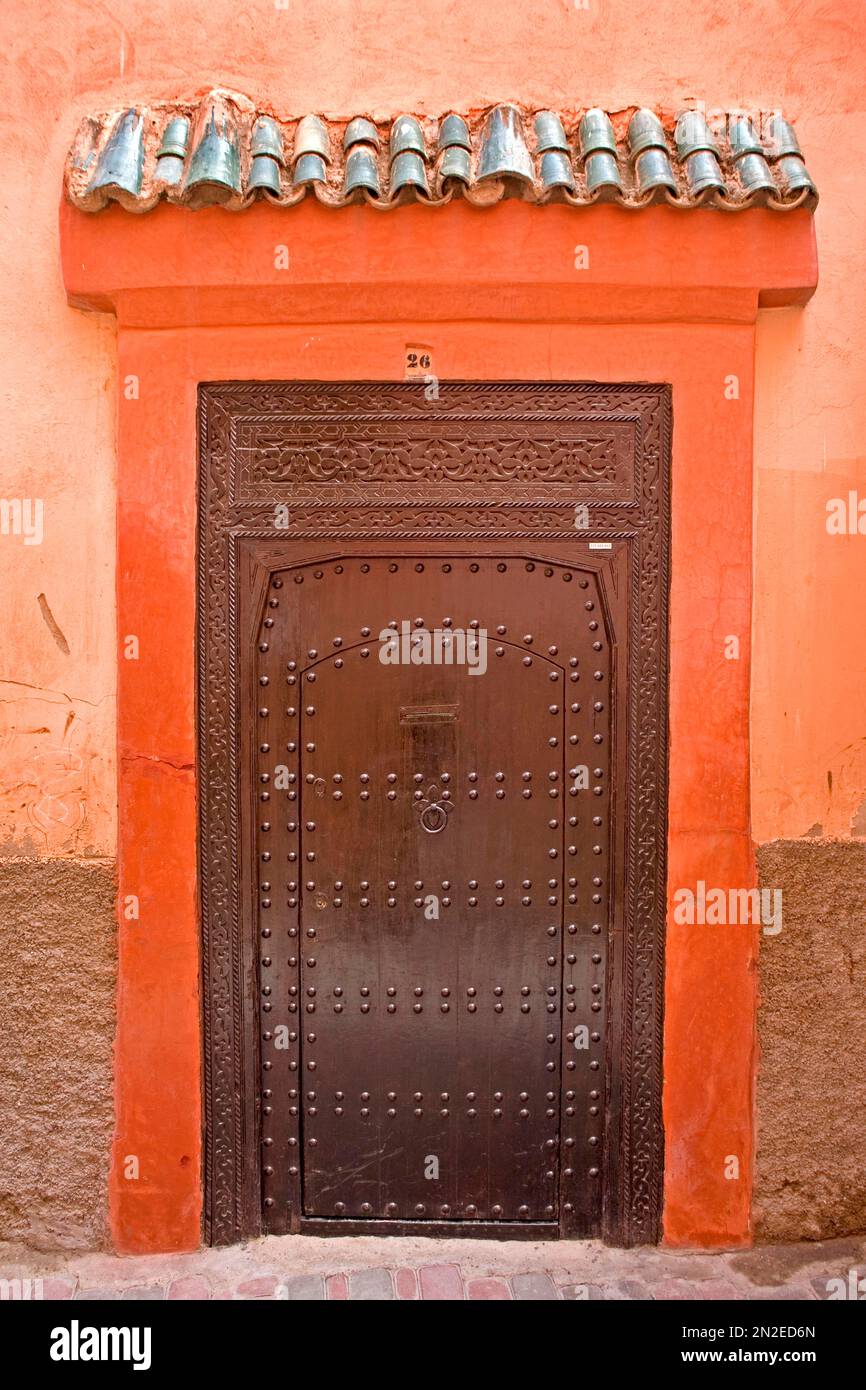 Traditional front door, Marrakech, Morocco Stock Photo - Alamy