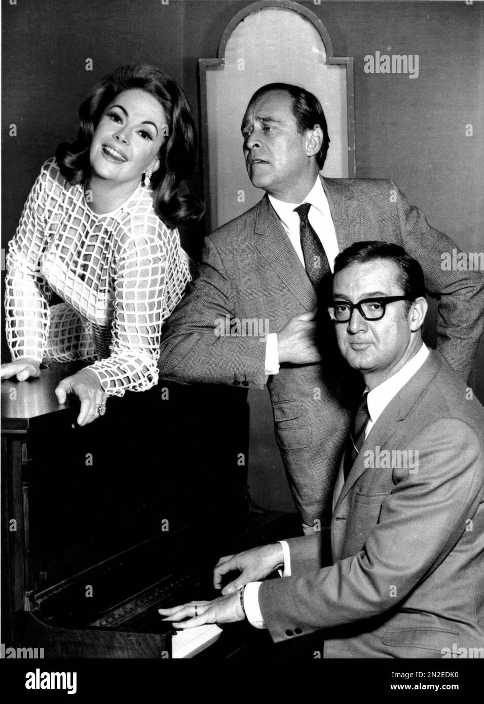 FILE - In this June 24, 1967 file photo, Steve Allen, right, set to ...
