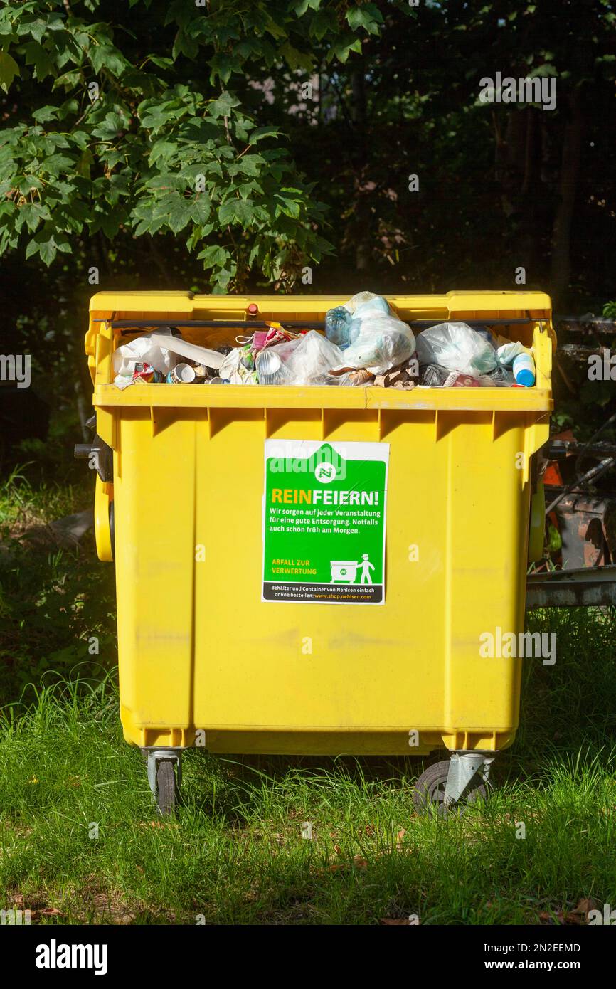 Yellow bin for plastic waste, waste separation, Germany Stock Photo - Alamy