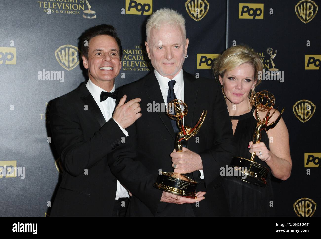 Christian Jules Le Blanc, left, poses with Anthony Geary and Maura West ...