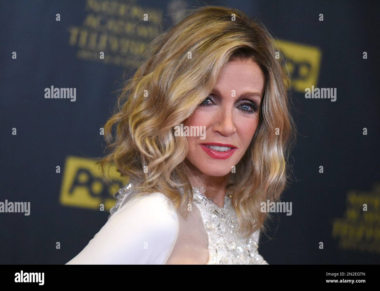 Donna Mills poses in the pressroom at the 42nd annual Daytime Emmy ...