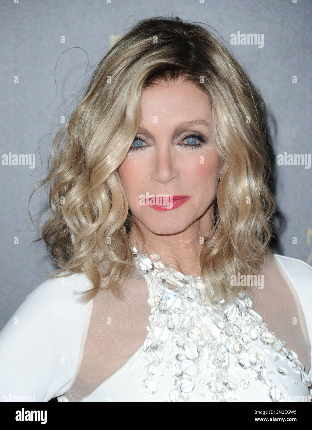 Donna Mills poses in the pressroom at the 42nd annual Daytime Emmy ...