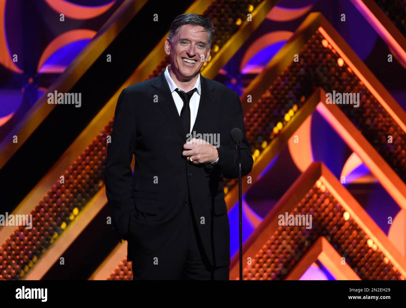 Craig Ferguson presents the award for outstanding entertainment talk ...