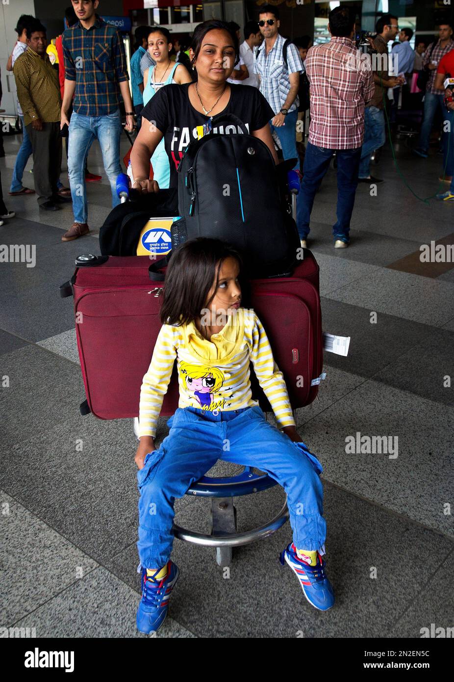 Indian woman Raksha Singh Malik and her daughter Chaksikha Singh Malik ...
