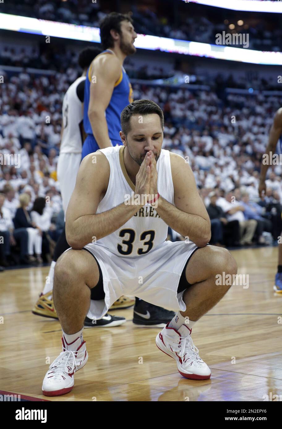 New Orleans Pelicans forward Ryan Anderson (33) reacts during the ...