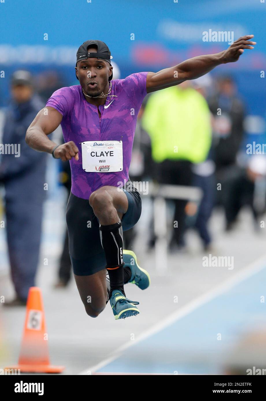 Will Claye leaps to the pit in the men's special triple jump at the ...