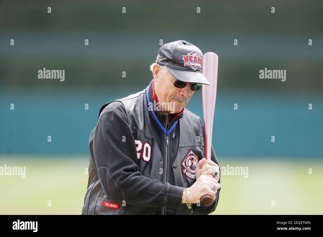 Former Negro League baseball player Walt Owens is honored during a pre ...
