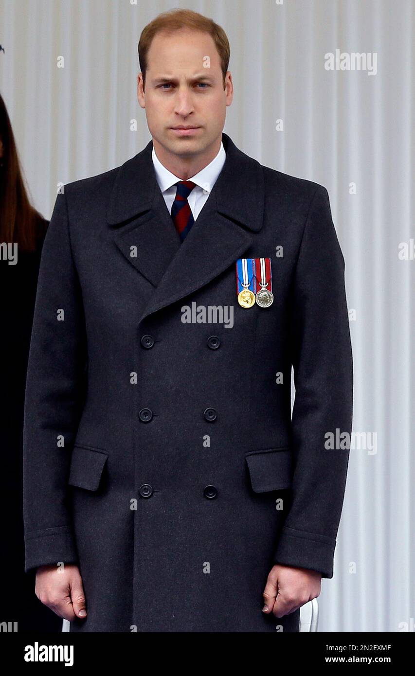 Britain's Prince William, stands during a ceremony at the Cenotaph to ...