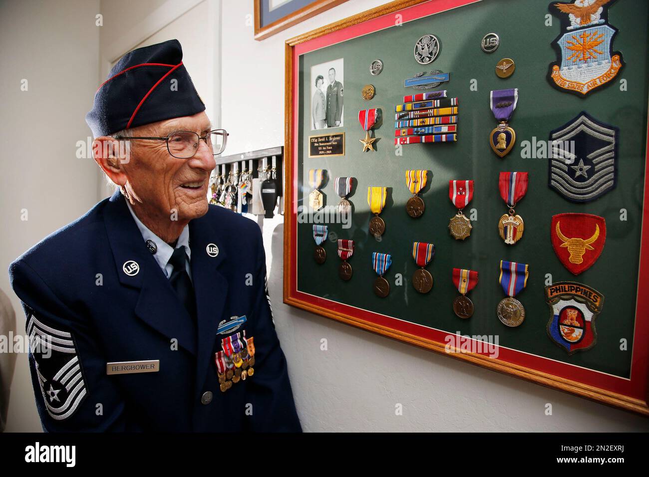 Retired Chief Master Sgt. Harold Bergbower, 94, who was in the US Army ...