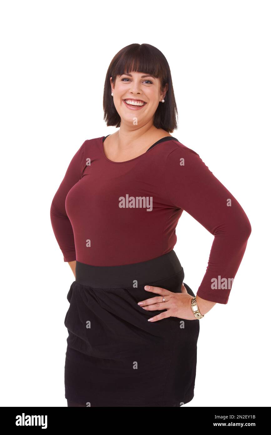 She just exudes confidence. a beautiful plus size model isolated on ...
