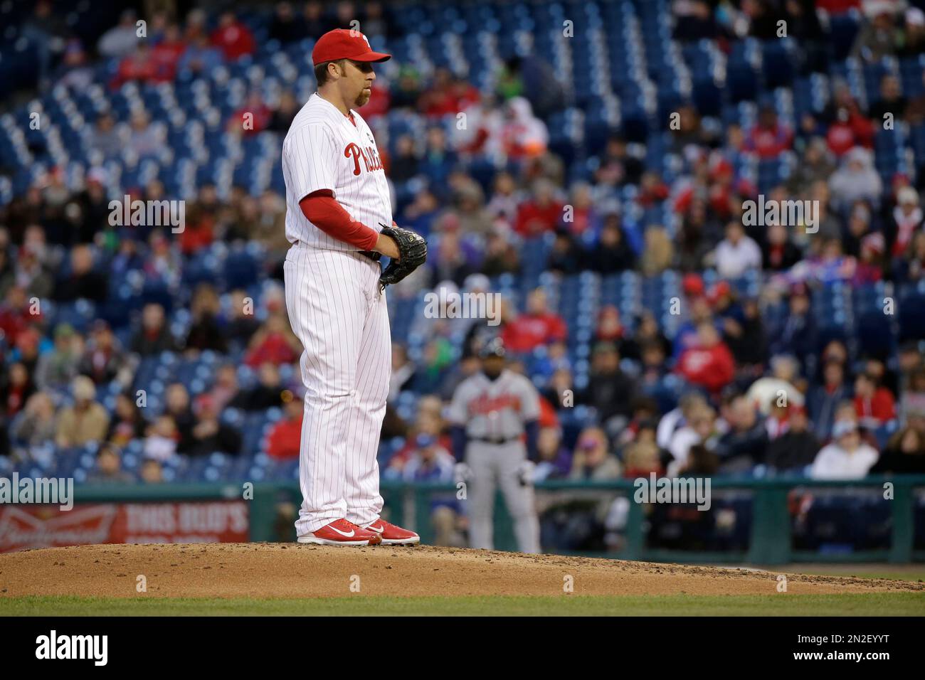 Philadelphia Phillies' Aaron Harang in action during a baseball game ...