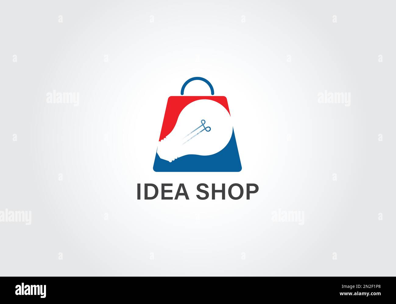 Illustration of an isolated line art light bulb icon in a shopping bag ...