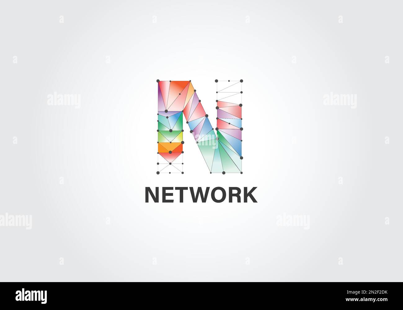 Connect Line Letter N Logo Design Template Element Stock Vector Image & Art - Alamy
