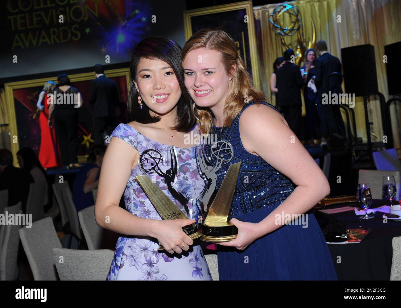 Sharon Yoo, left, and Gabrielle Ake of Northwestern University, winners ...