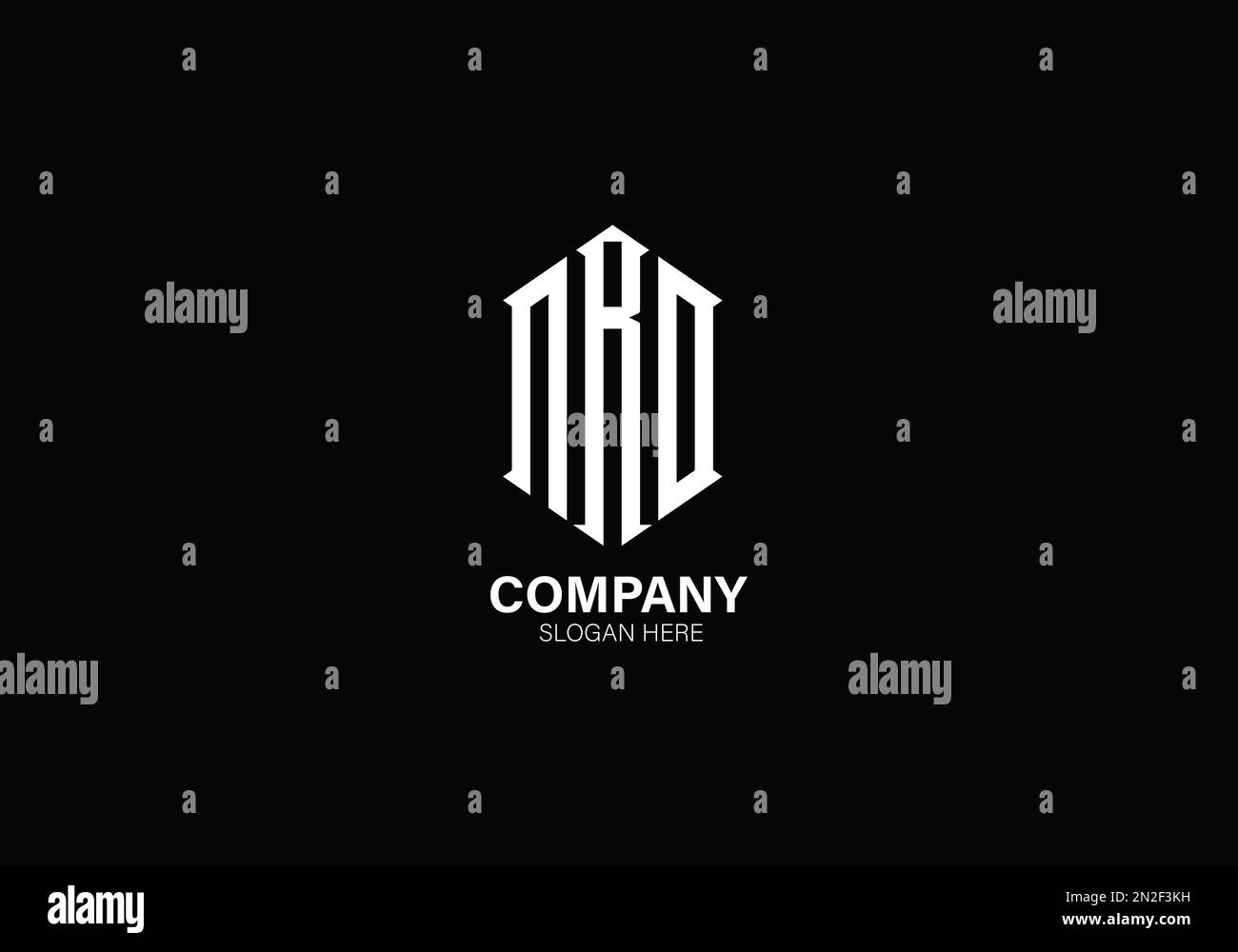 Alphabet NRD illustration monogram vector logo template in silver color ...