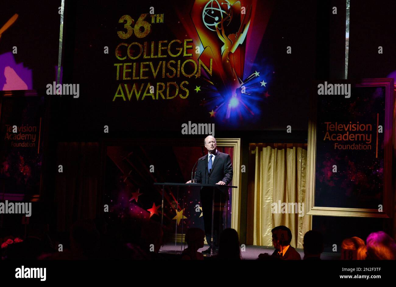 Bob Cook, Television Academy Foundation Chairman, presents an award at ...