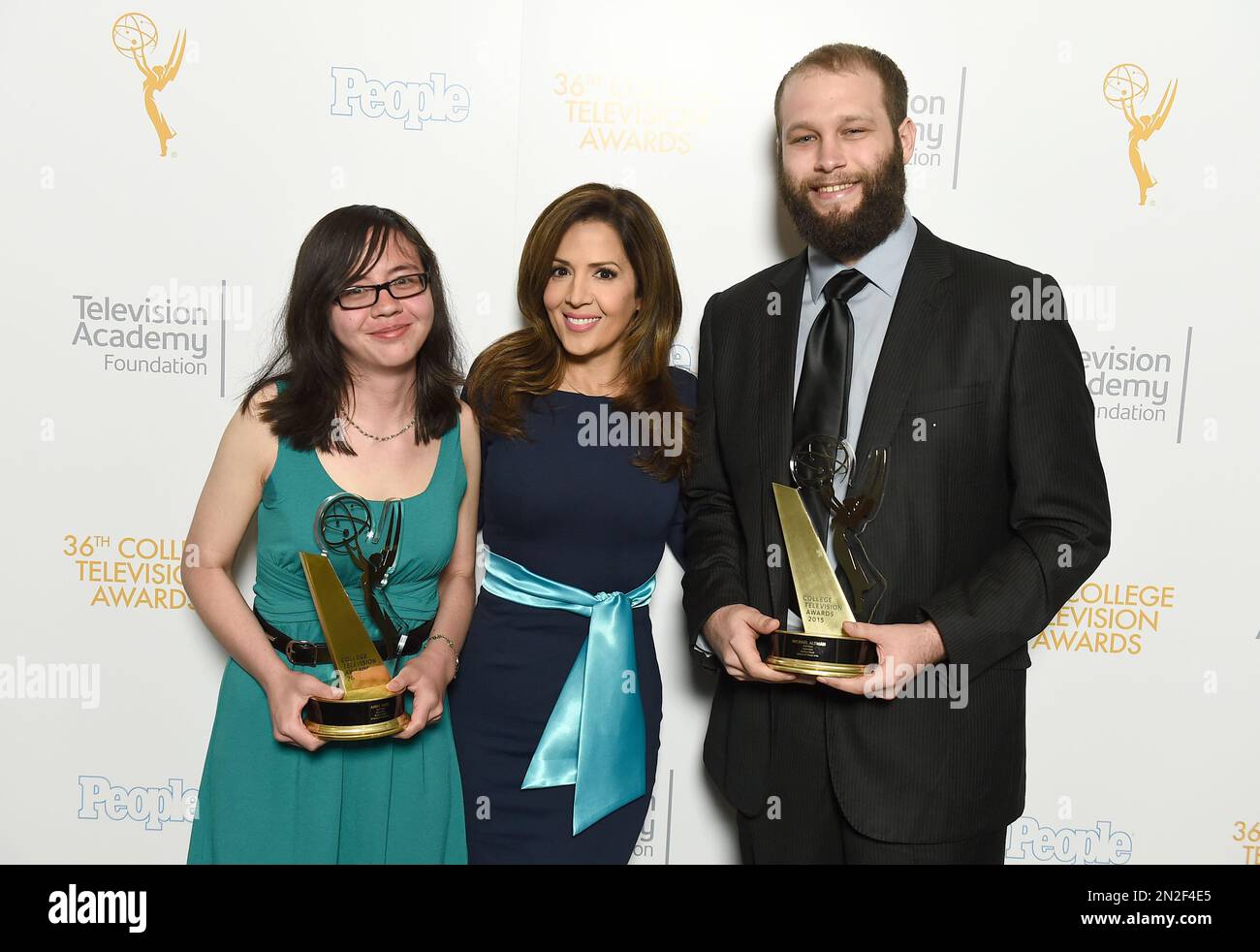 Anne Yang, left, and Michael Altman of School of Visual Arts pose for a ...