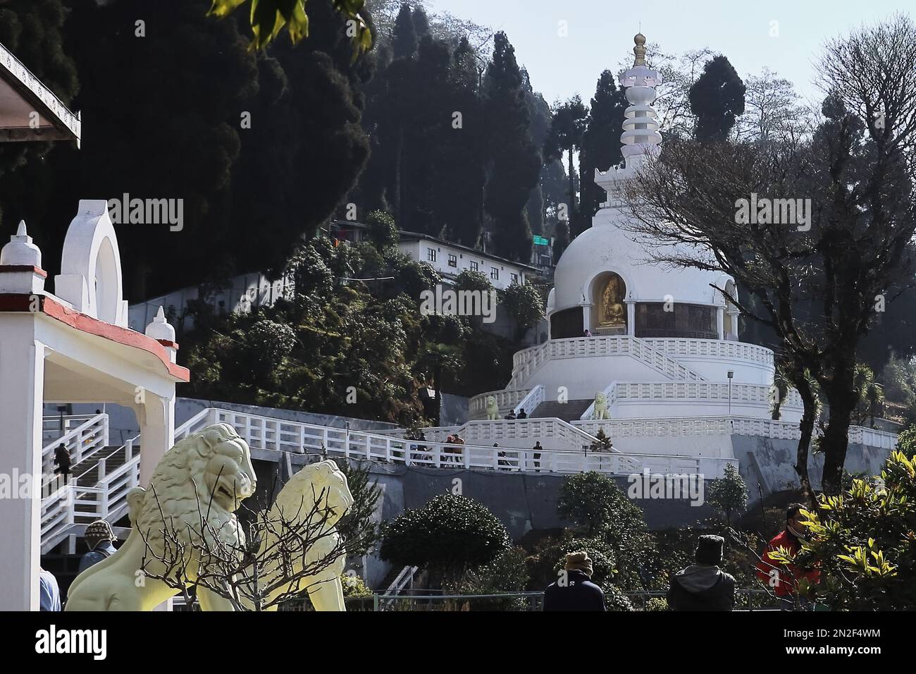 beautiful japanese peace pagoda, a famous tourist attraction of ...