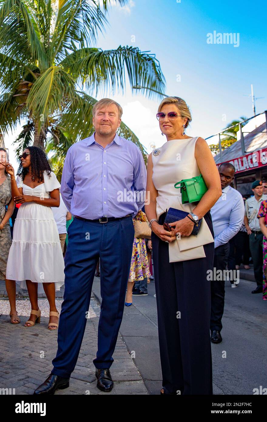 Philipsburg, February 06, 2023, King Wiilem-Alexander and Queen Maxima ...